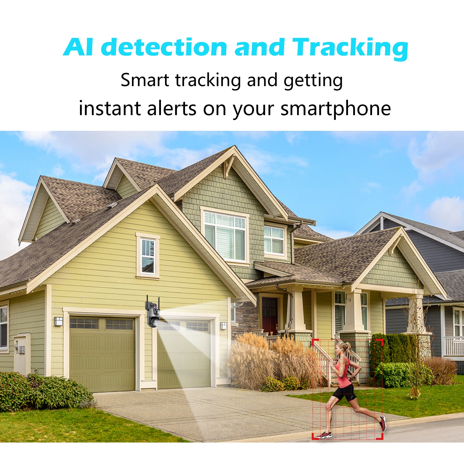 4K Dual Lens Security Camera Outdoor, Wired PTZ Outdoor Cameras for Ho ...